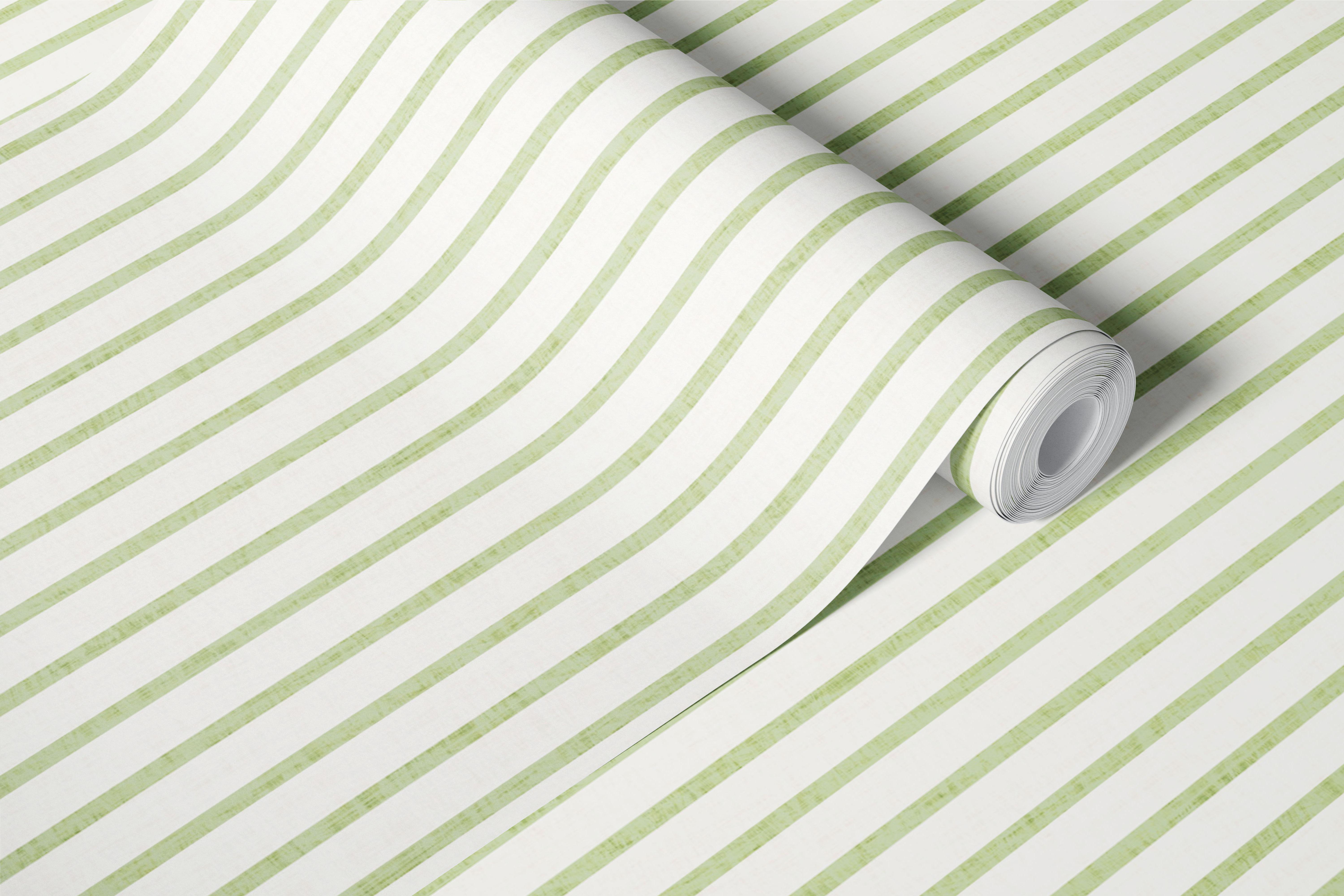Classic traditional pin stripes sage green | happywall.com