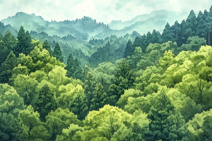 Serene Forest Vista Wallpaper | happywall.com