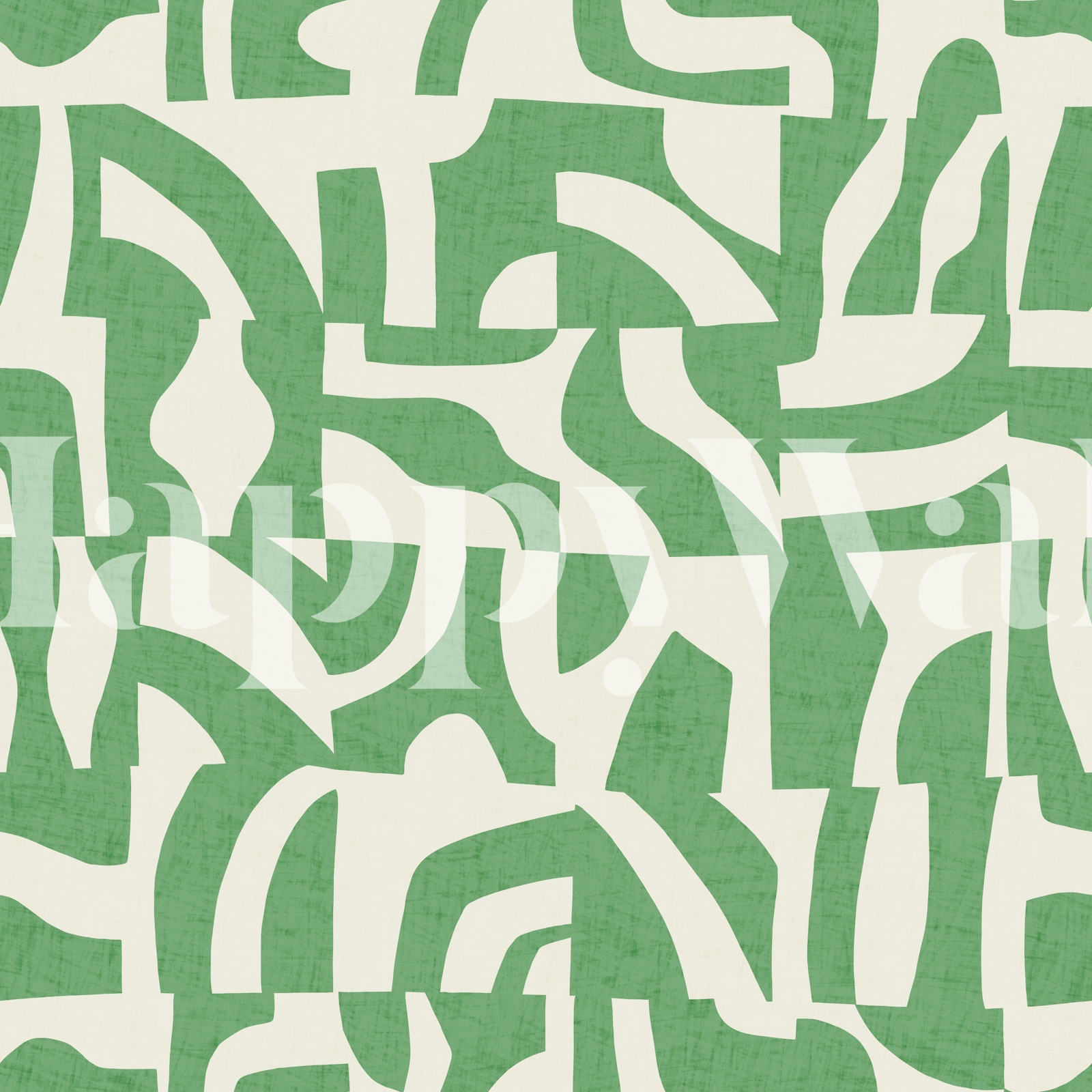 Mod Matisse Abstract Cut Out Shapes - Green