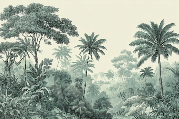 Vintage Tropical Jungle Wallpaper