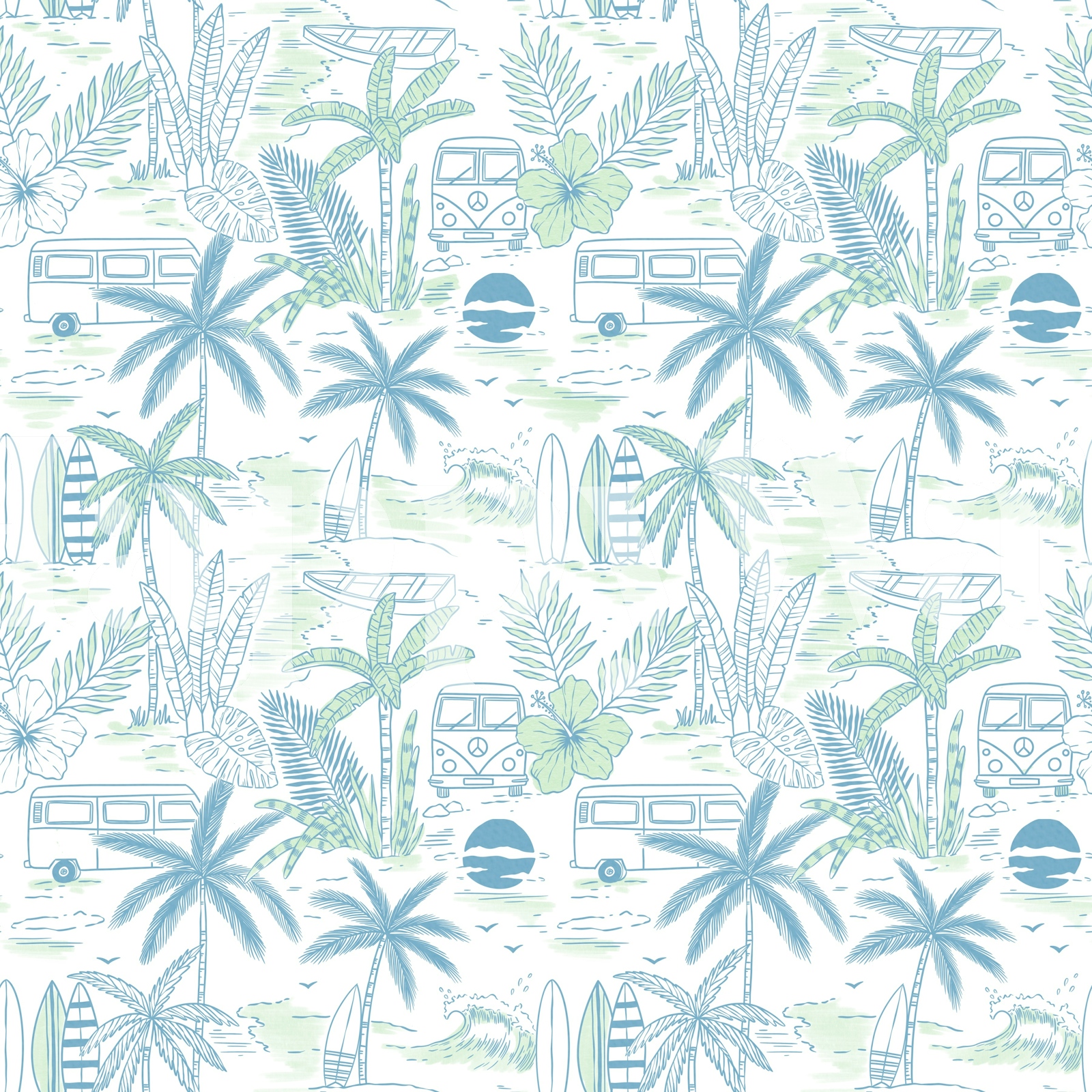 Surf and Sun Bliss Wallpaper