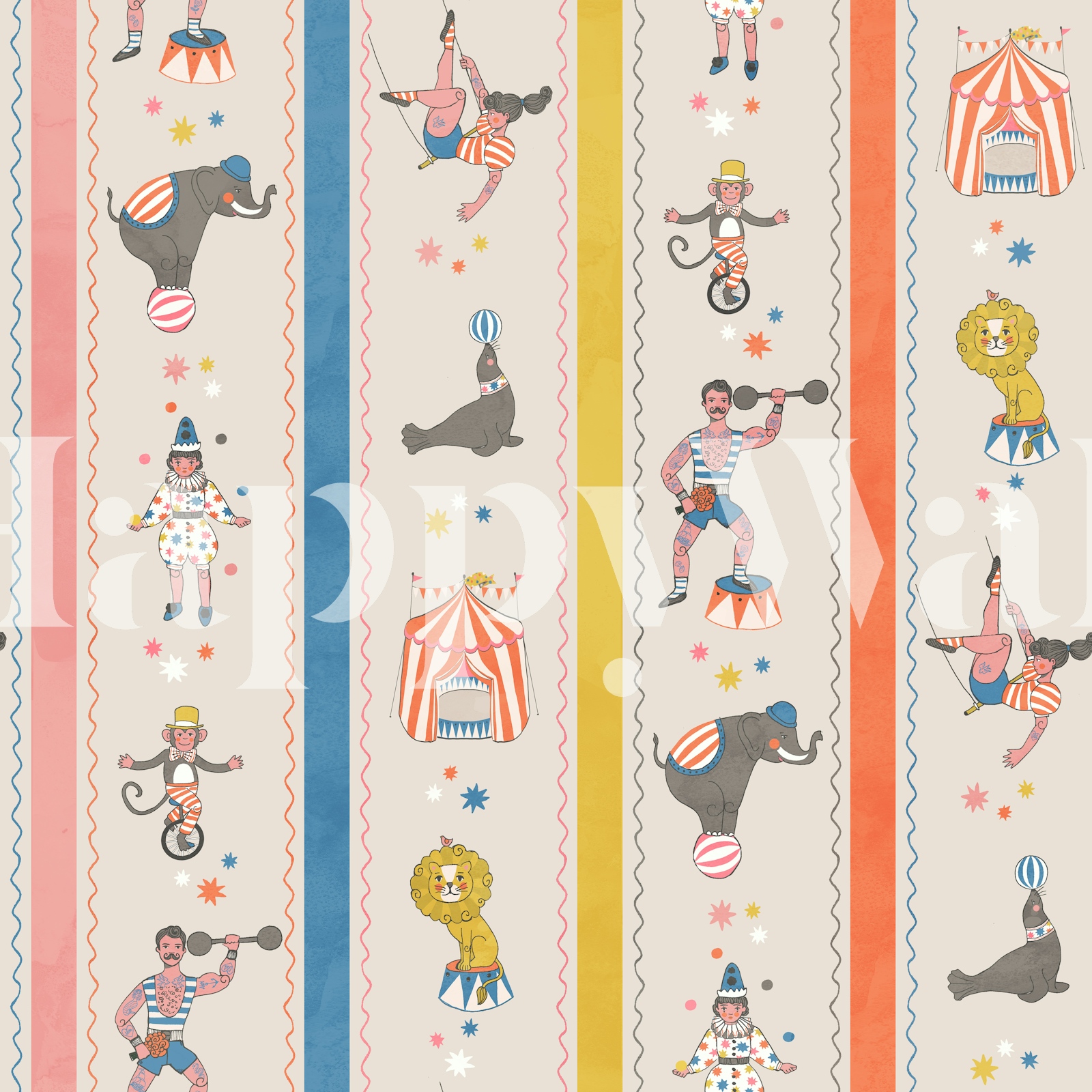 Vintage Circus Stripe Pattern - happywall.com