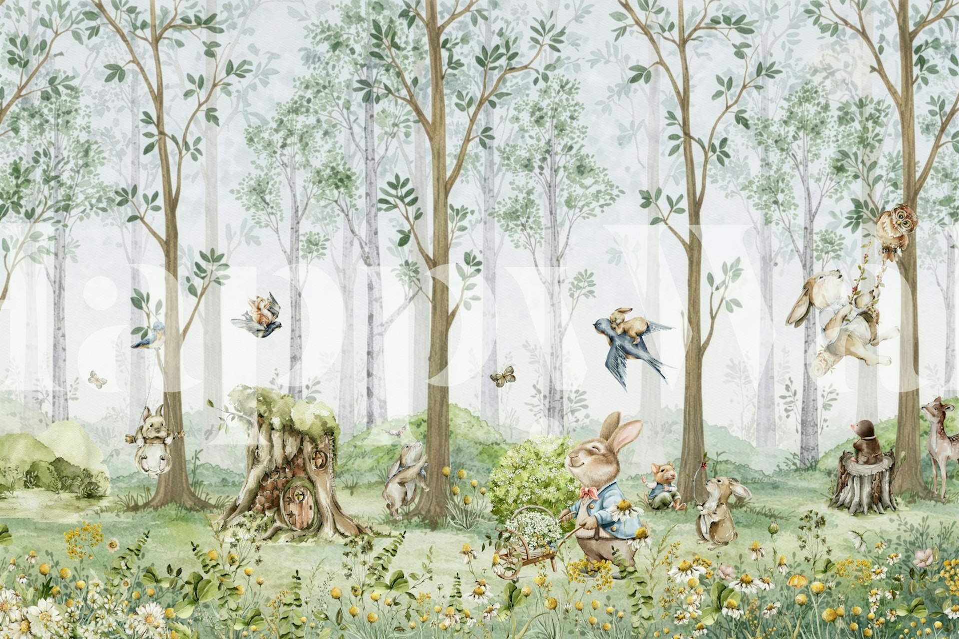 Whimsical Woodland Animal Wallpaper