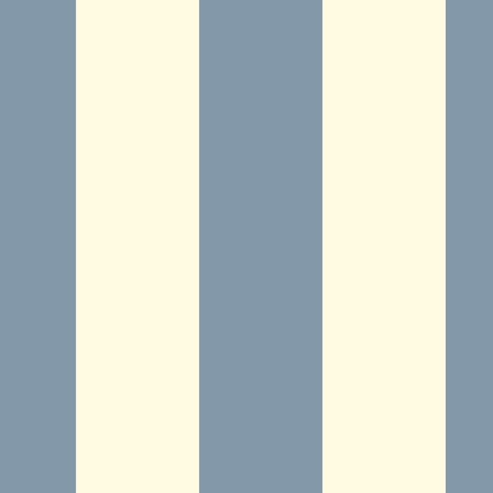 Demim Blue & Vanilla Cream Wide Stripe Papel pintado