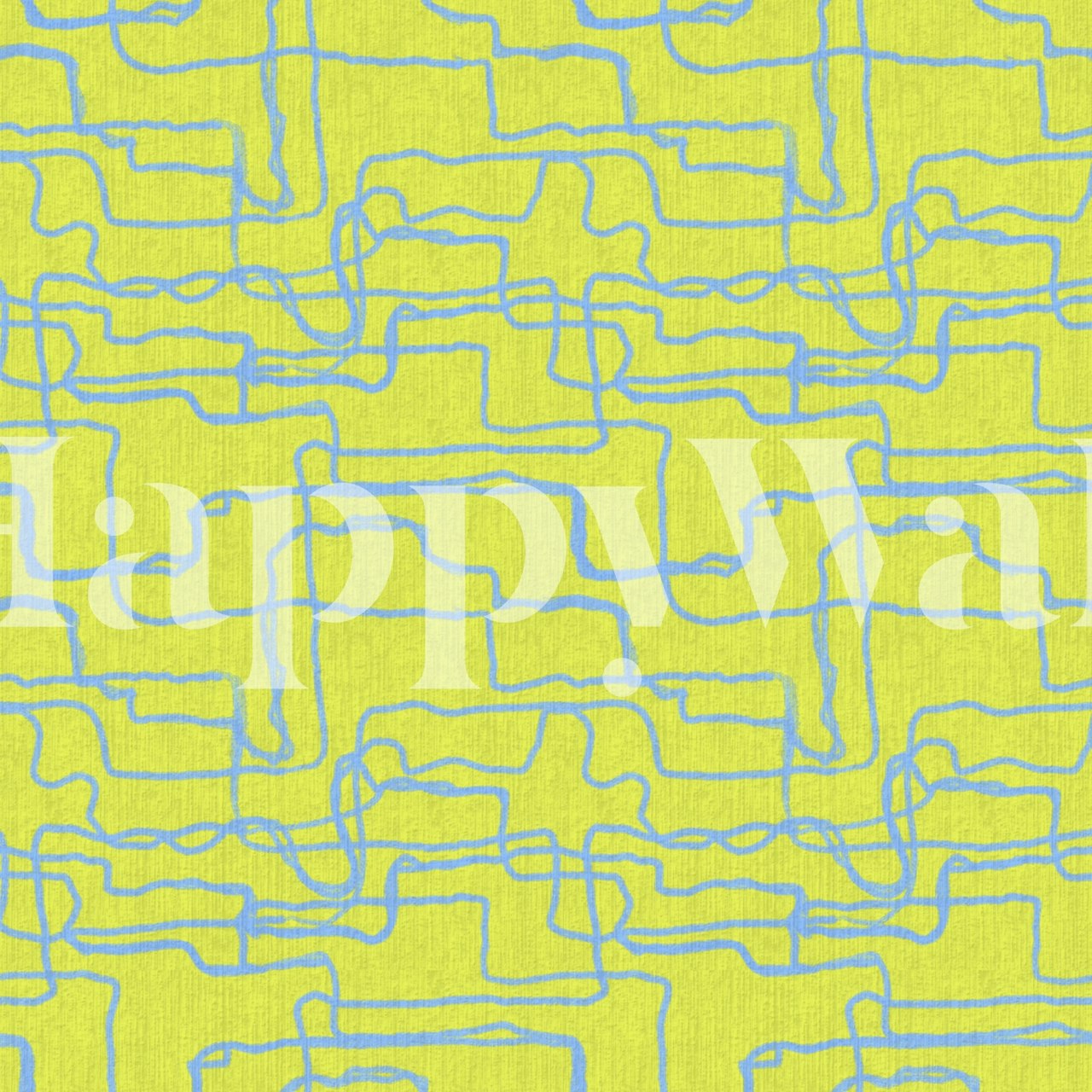 Abstract Doodles in Yellow Wallpaper | happywall.com