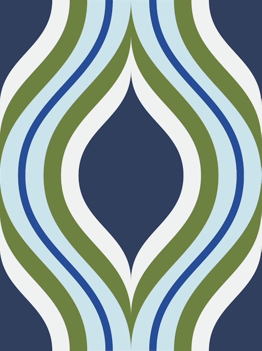 Blue green ogee pond Wallpaper - Happywall