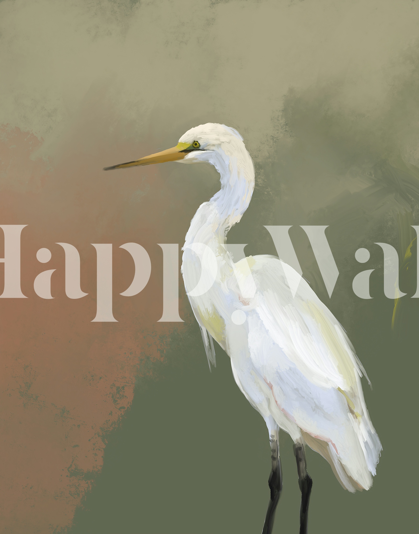 Serene White Heron Wallpaper - happywall.com