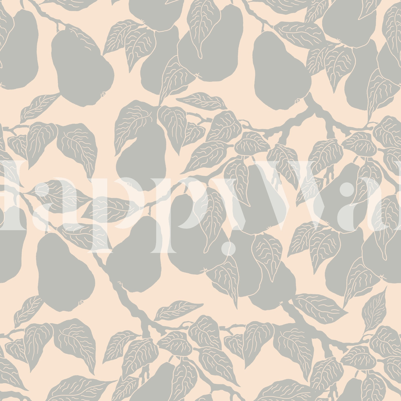 Vintage Grey Pears Wallpaper - happywall.com