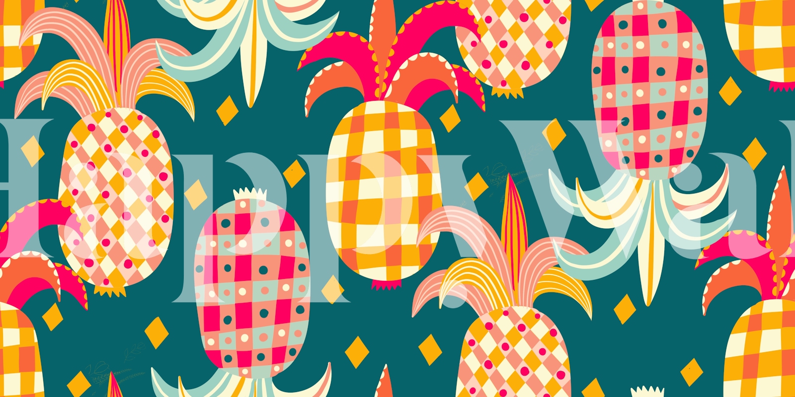 Pineapple Pop Color Craze Wallpaper