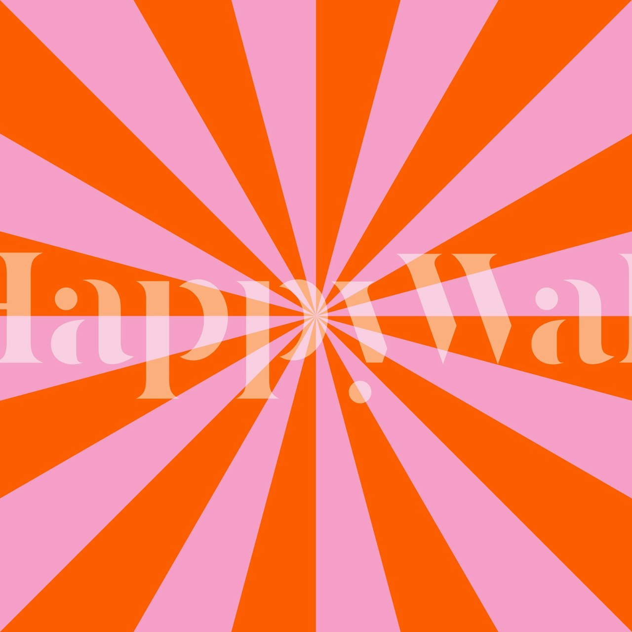 Tangerine Red and Pink Circus Tent Wallpaper