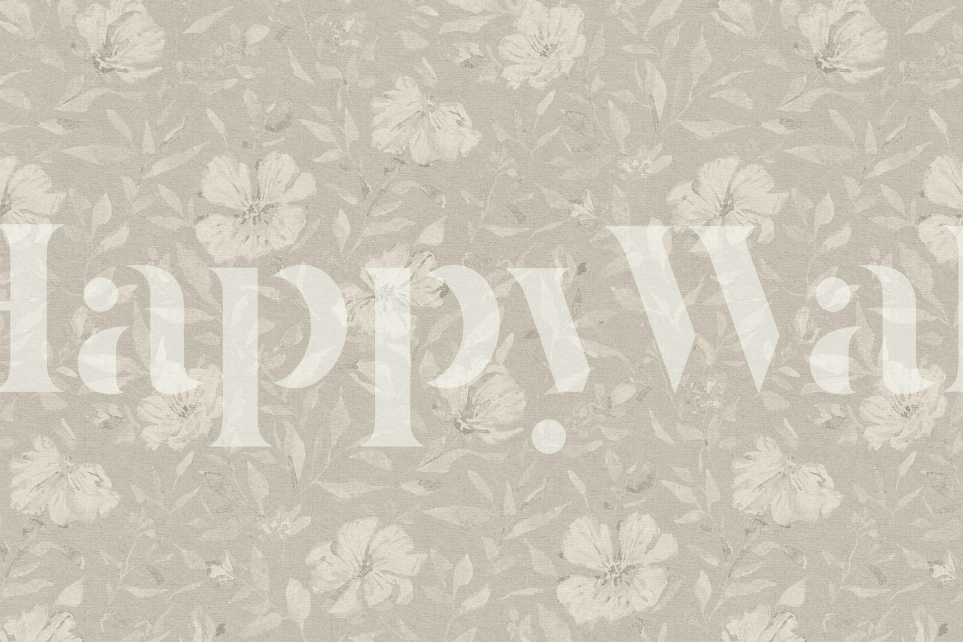 Soft blooms mural cream timeless floral | happywall.com