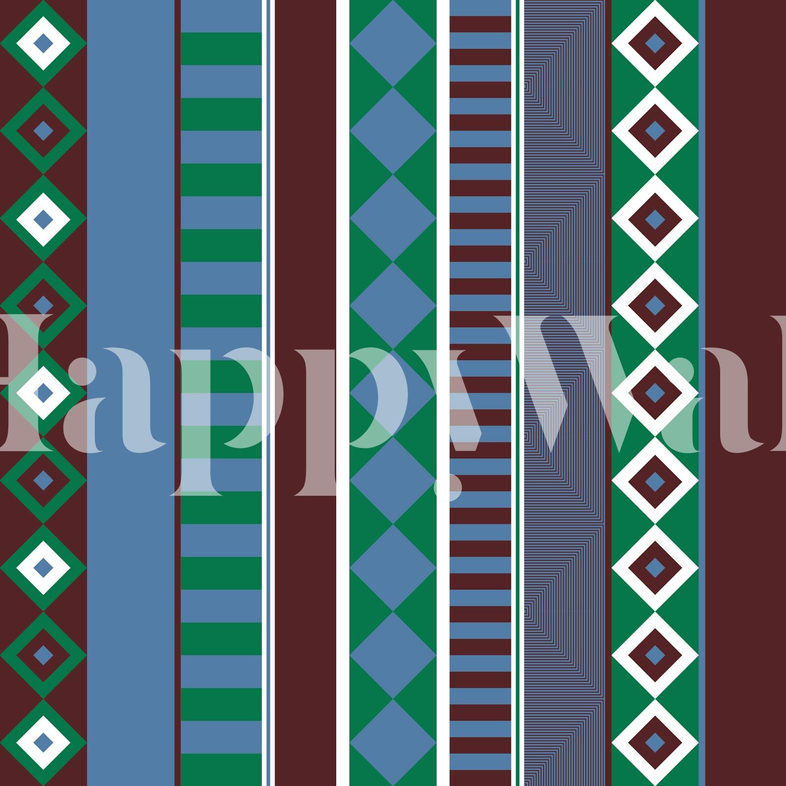 Aztec Diamond Column Stripes Wallpaper - Happywall.com