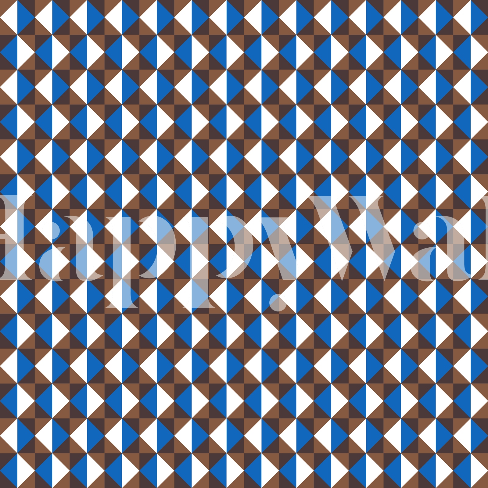 Blau Braun Diamond Tiles Wallpaper