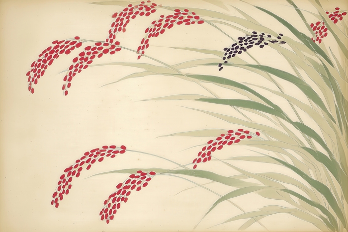 Traditional Japanese Rice Illustration Wallpaper
