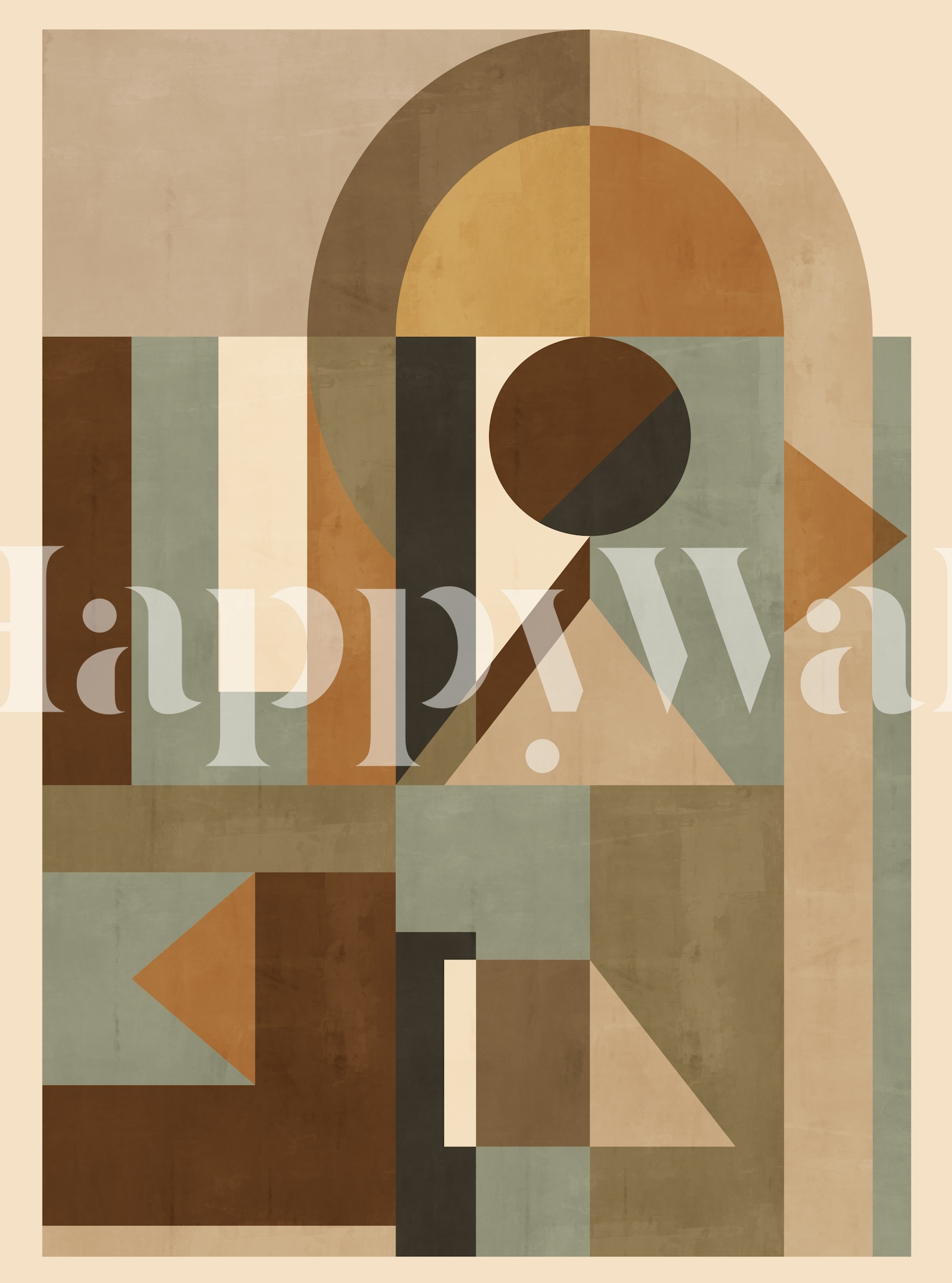 Retro Earth Tone Geometry Wallpaper | happywall.com