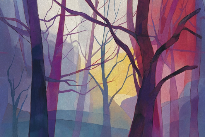 Abstract Colorful Forest Mural | Happywall