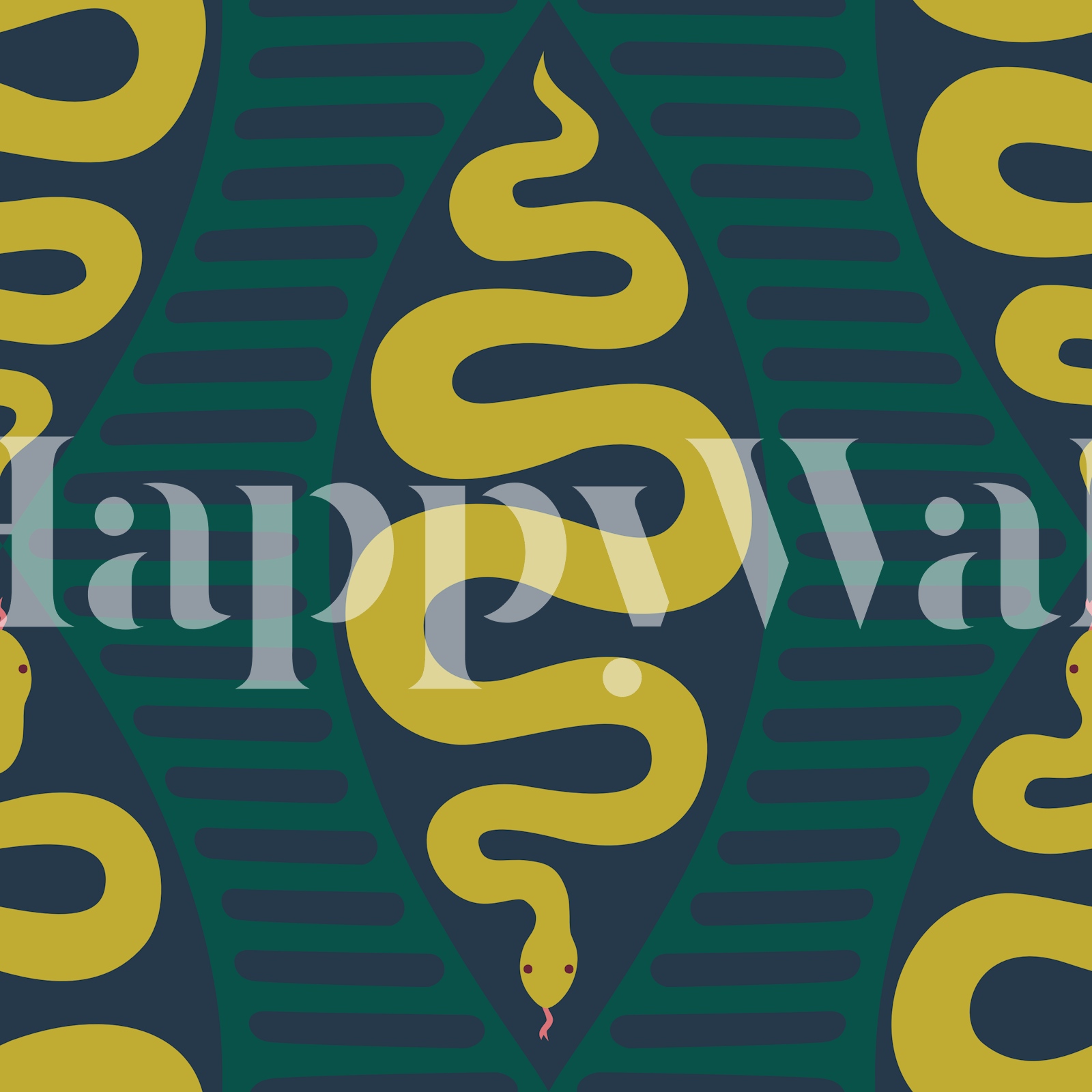 Mid Century Snake Geometry Wallpaper | happywall.com