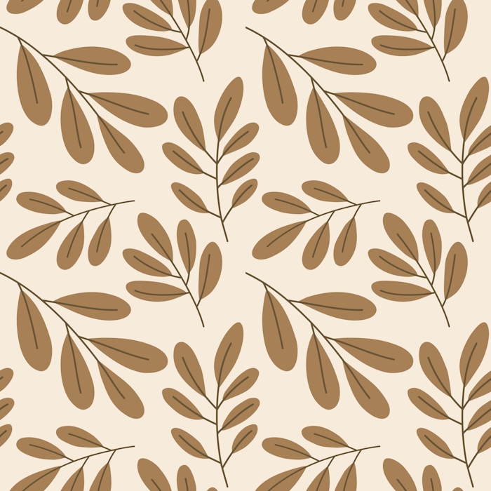 Minimal Neutral Leaves Pattern - Happywall