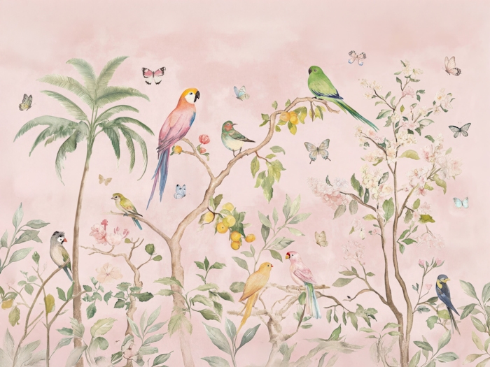 Blush Tropical Bird Garden - Happywall