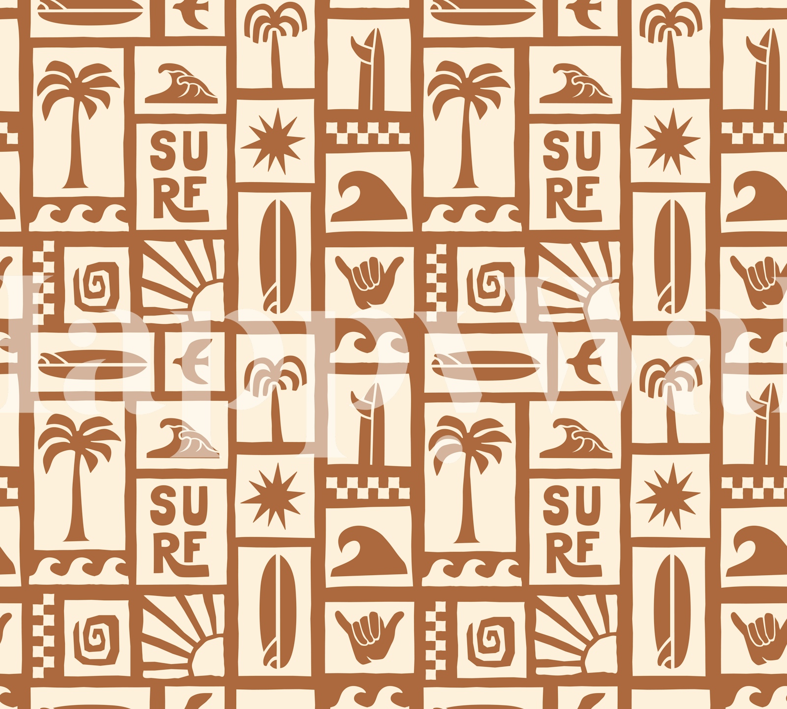 Tropical Surf Scene Wallpaper | happywall.com