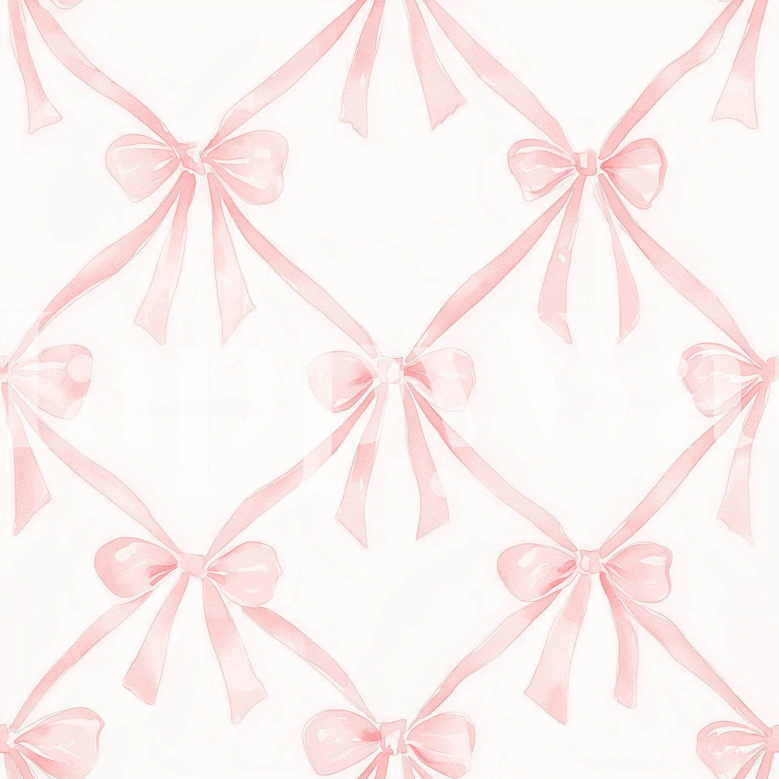 Pastel Pink Bows Lattice Wallpaper | happywall.com