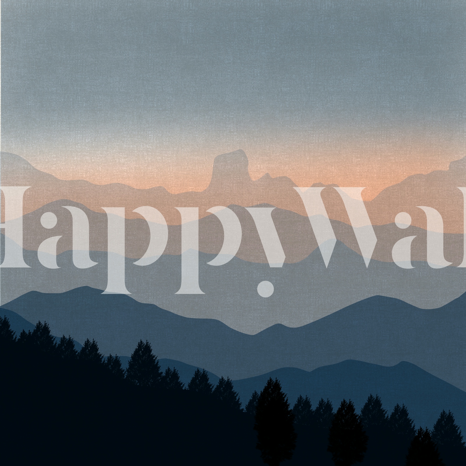 Misty Mountain Sunset Papel tapiz