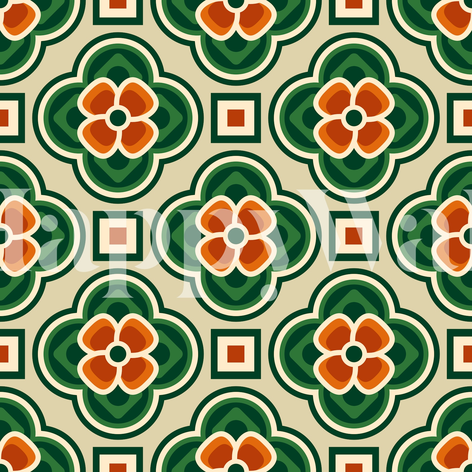 Retro Clover Floral Tiles - happywall.com