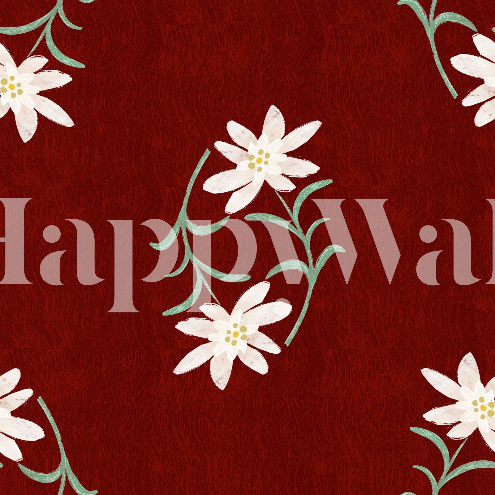 Edelweiss Botanical Pattern Wallpaper | happywall.com