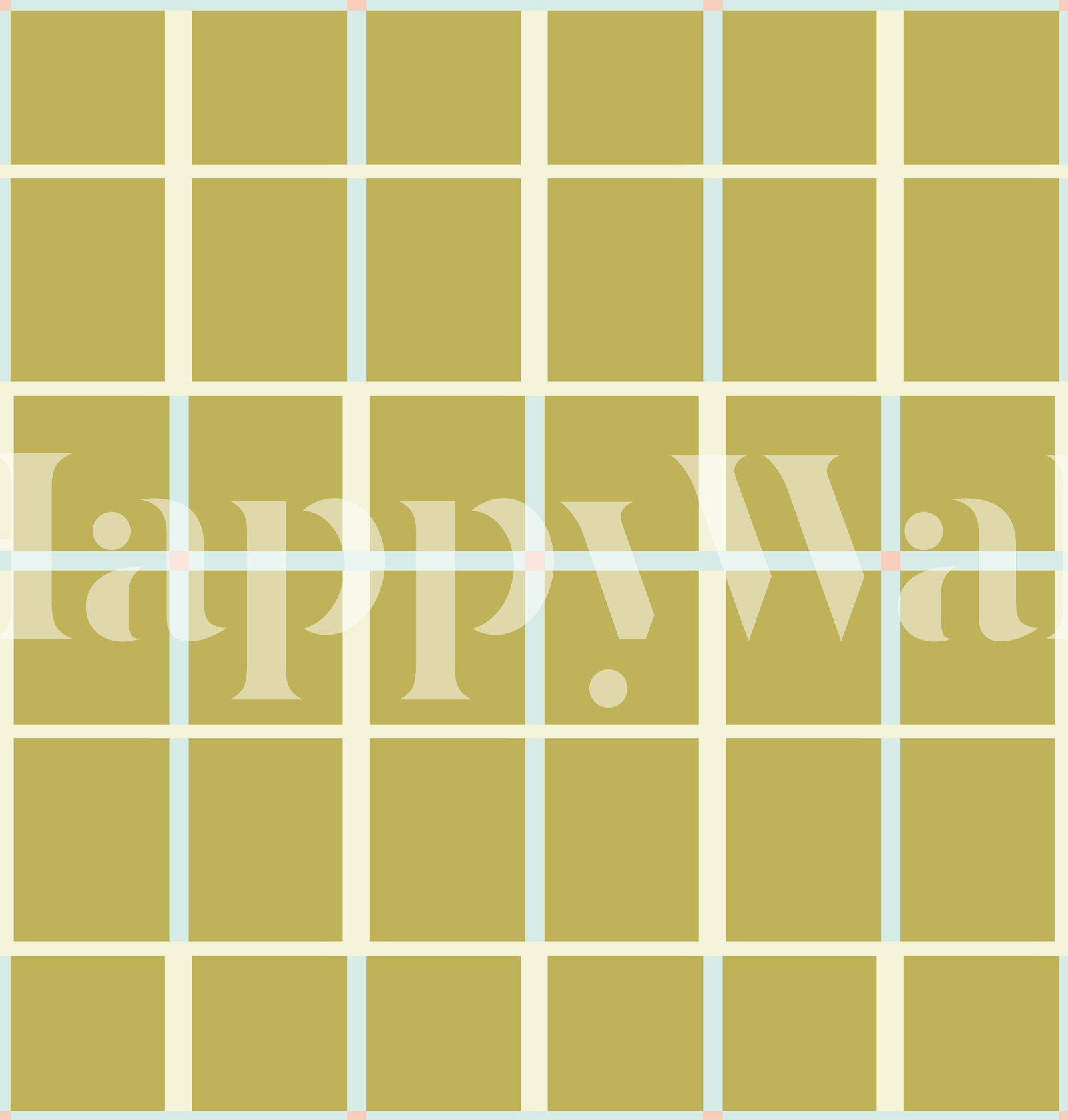 Grid Soft Pastel Lines Green - Happywall