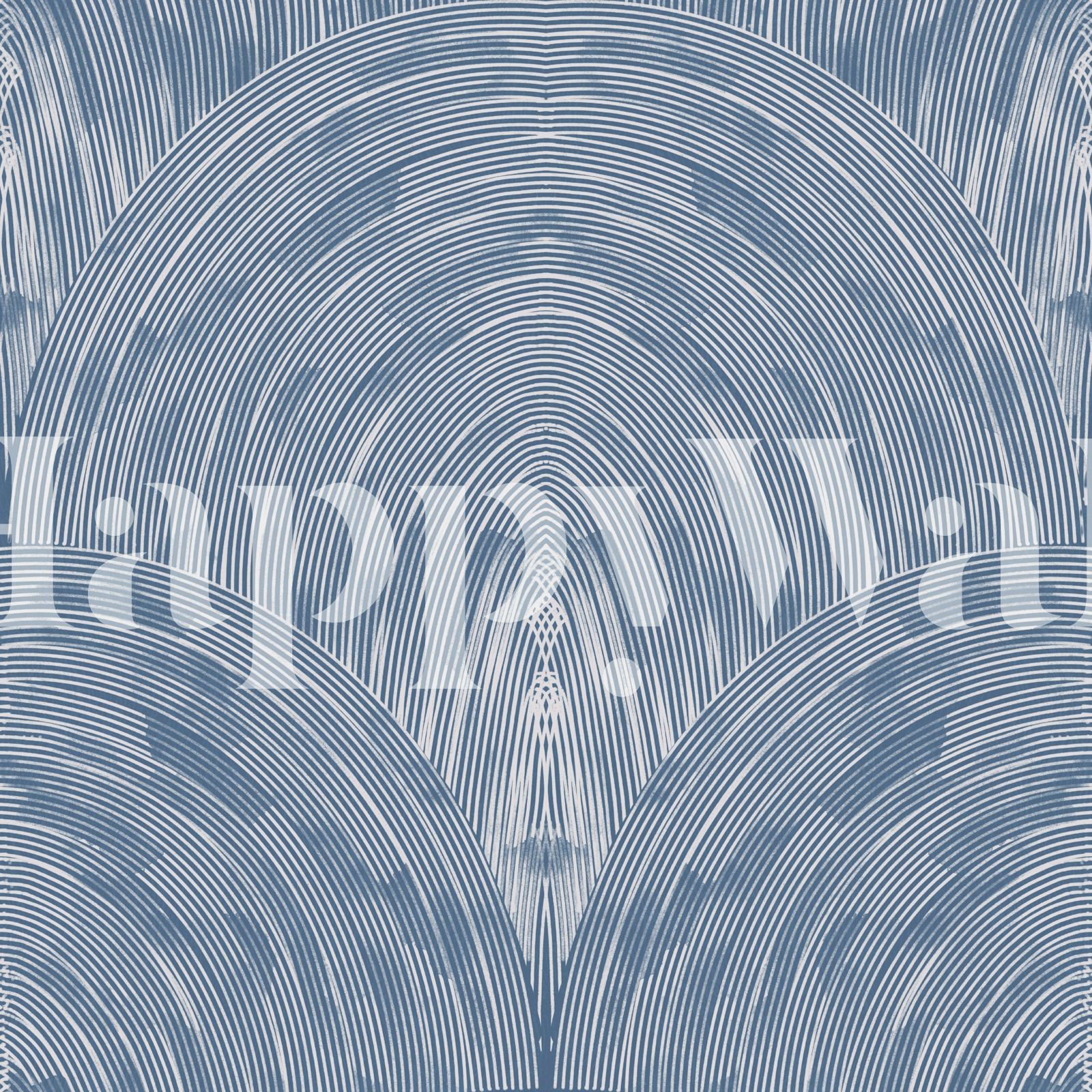 Slate Blue Arch Geometric Texture Wallpaper