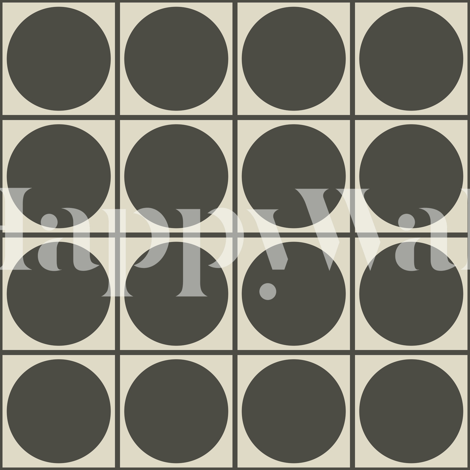 Modern Circle Grid Neutral Wallpaper | happywall.com