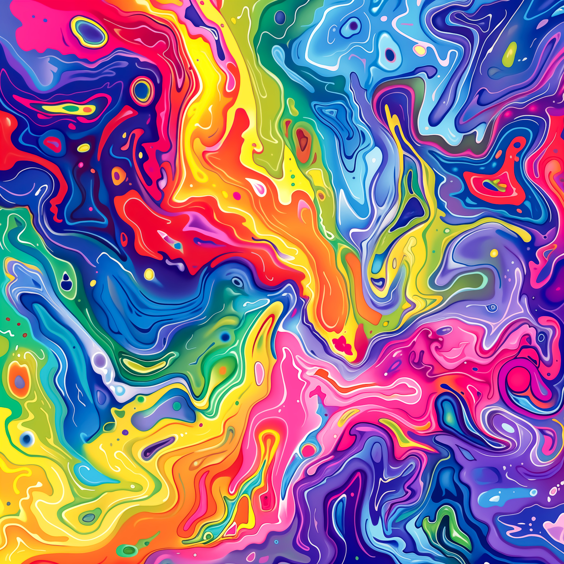 Psychedelic Color Melt Wallpaper | happywall.com
