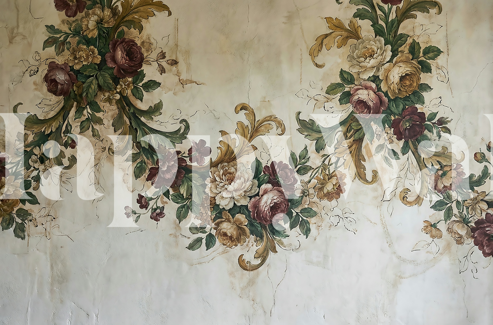 Vintage Rose Garland Fresco - Happywall