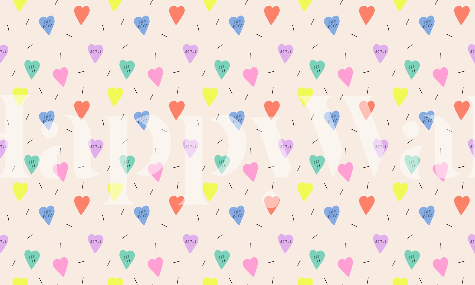 You Rock Girl Power Hearts Wallpaper