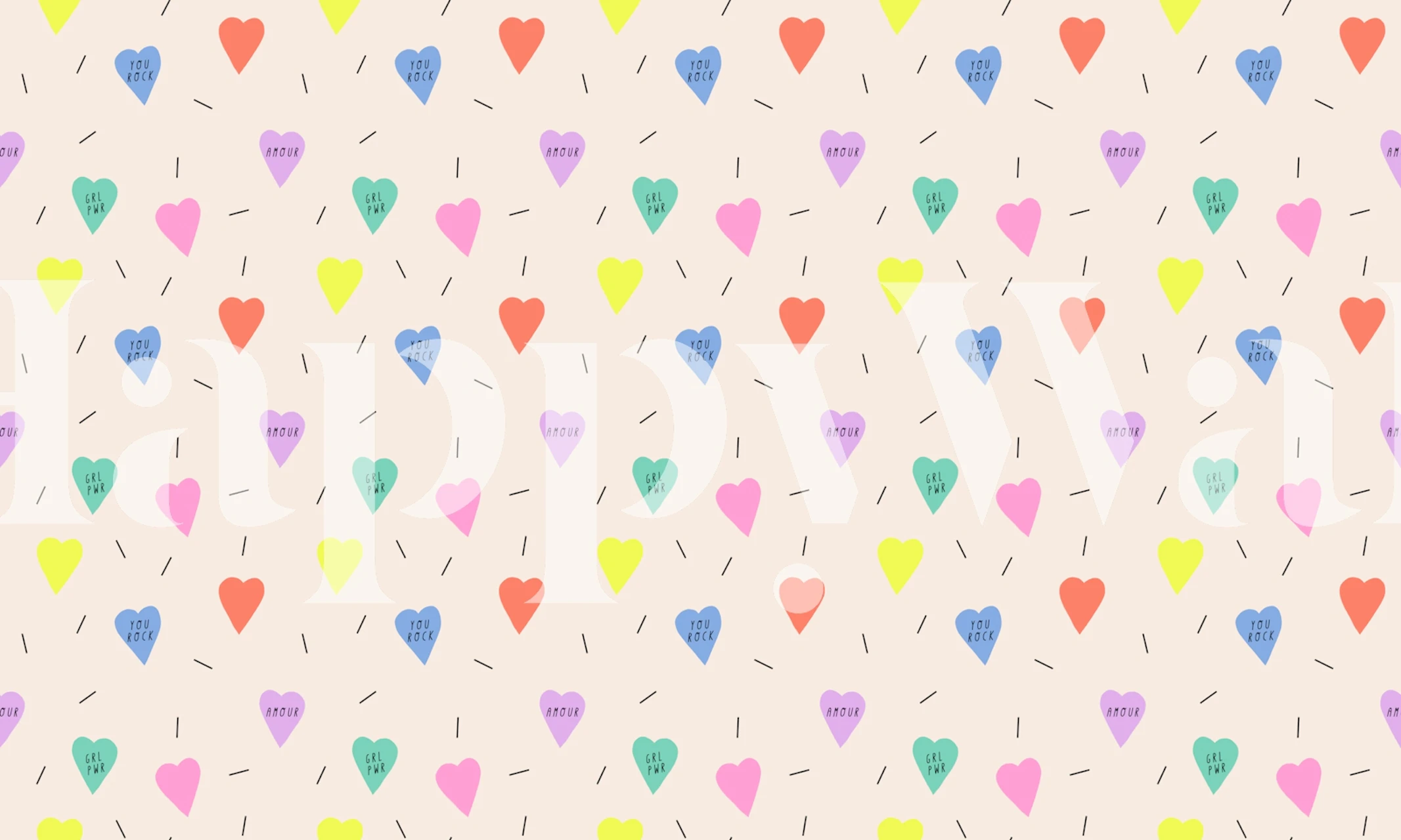 You Rock Girl Power Hearts Wallpaper