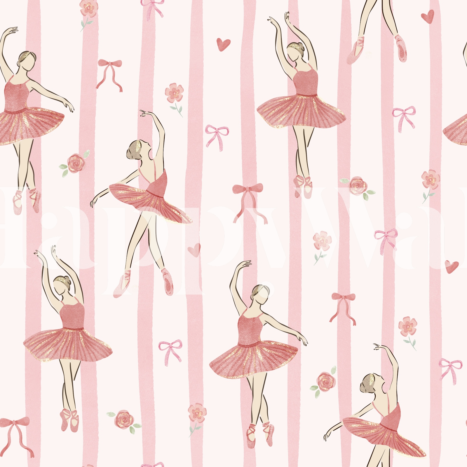 Danseuses de ballet roses papier peint - Happywall