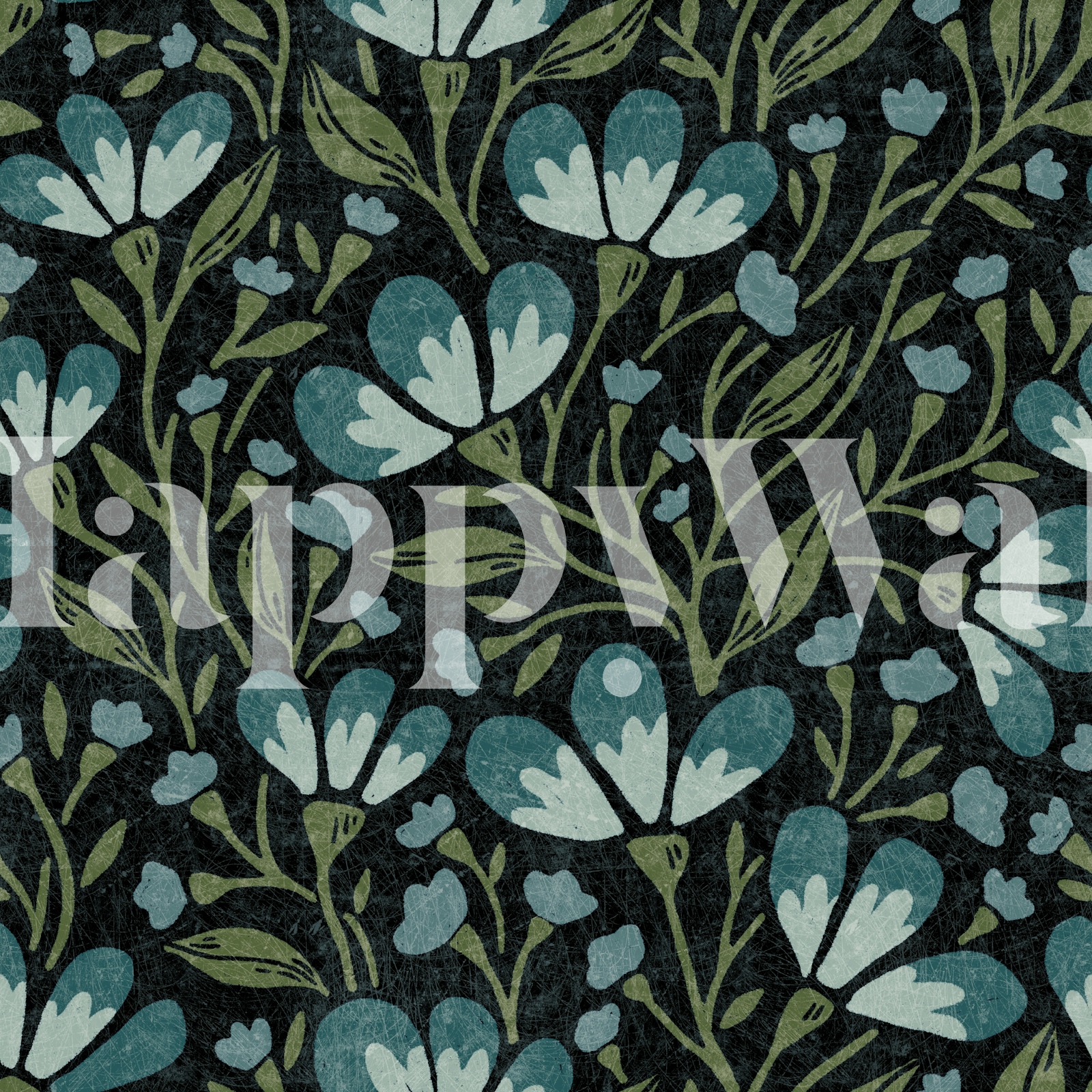 Galen - navy Wallpaper - Happywall