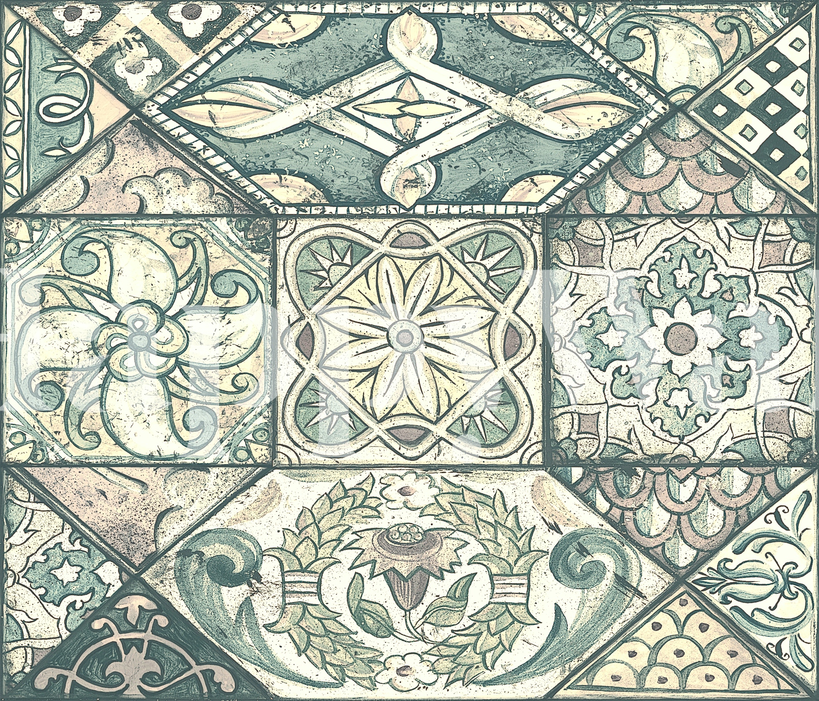 Italian Villa Tiles Pastel | happywall.com