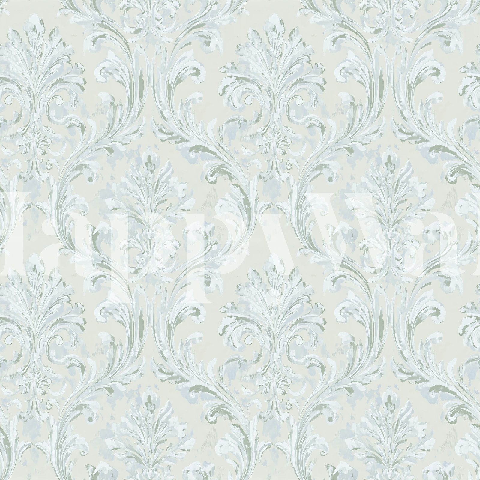 Vintage French Damask Blue tapet - Happywall