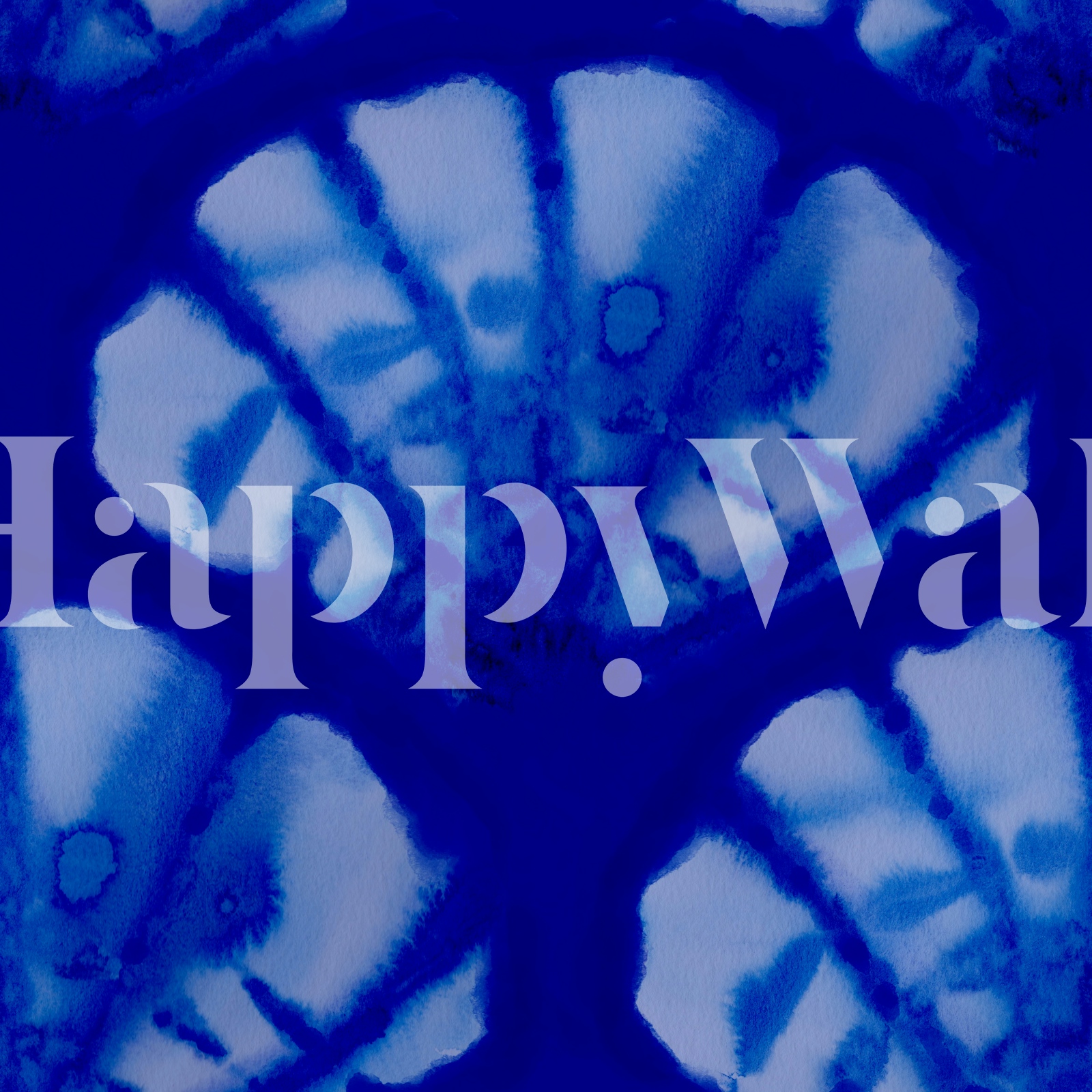Shibori Scallop Pattern Dark Blue | Happywall