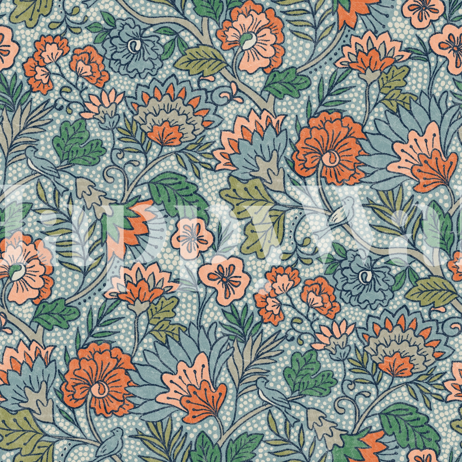 Sibyl - blue behang | happywall.com