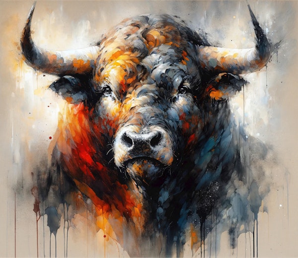 Majestic Bull Portrait papel pintado | Happywall
