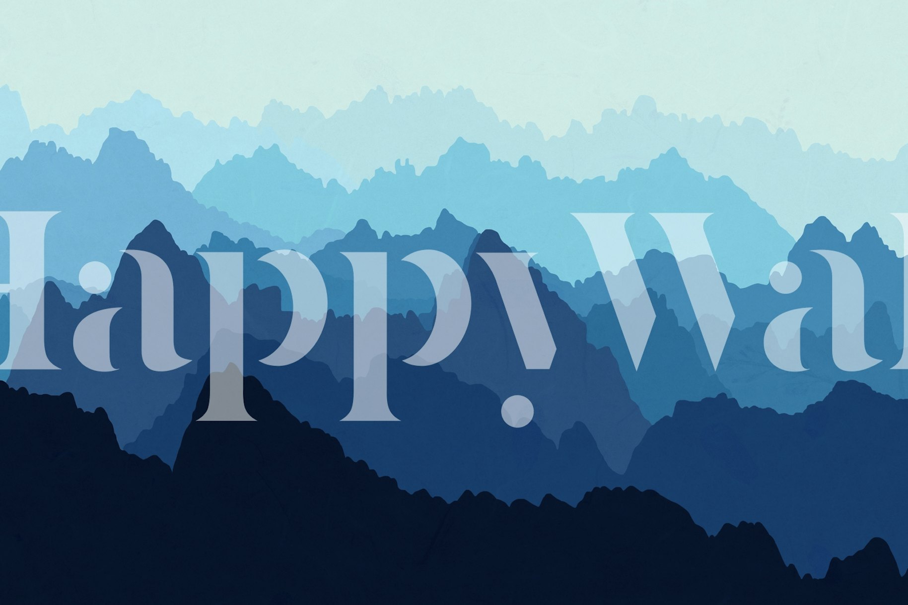Mountains in Blue Fog Wallpaper | Happywall