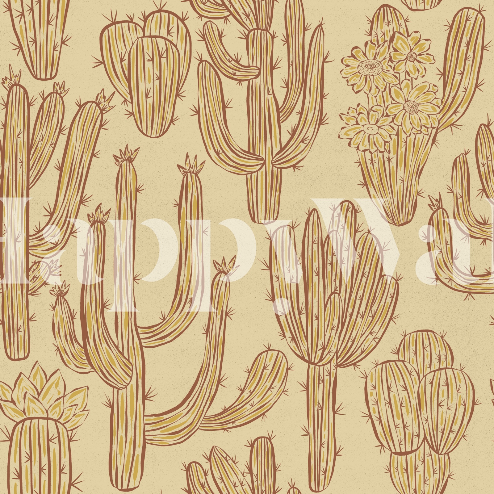 Cactus in the wild western Americana wallpaper | Happywall