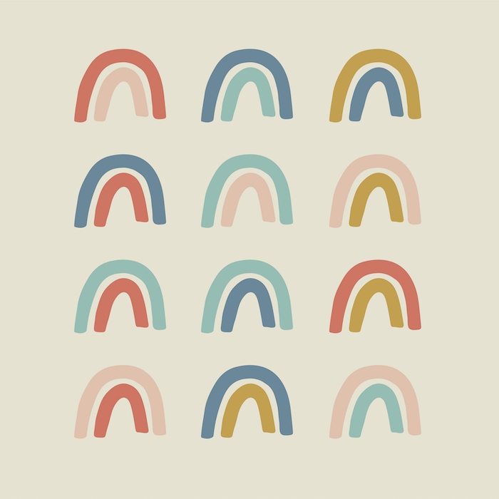 Rainbow Arched Geometric Wallpaper