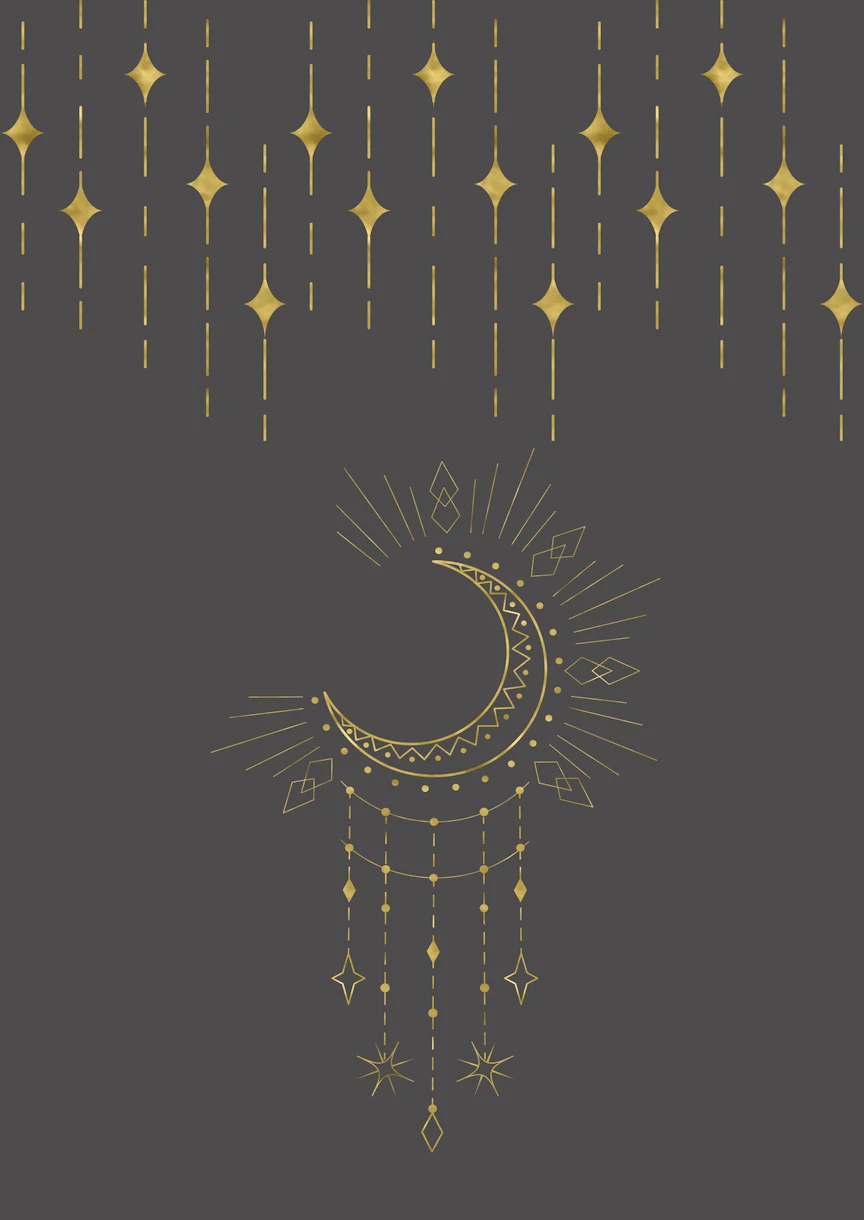 Bohemian Golden Moon Wallpaper - Buy online at Happywall.com