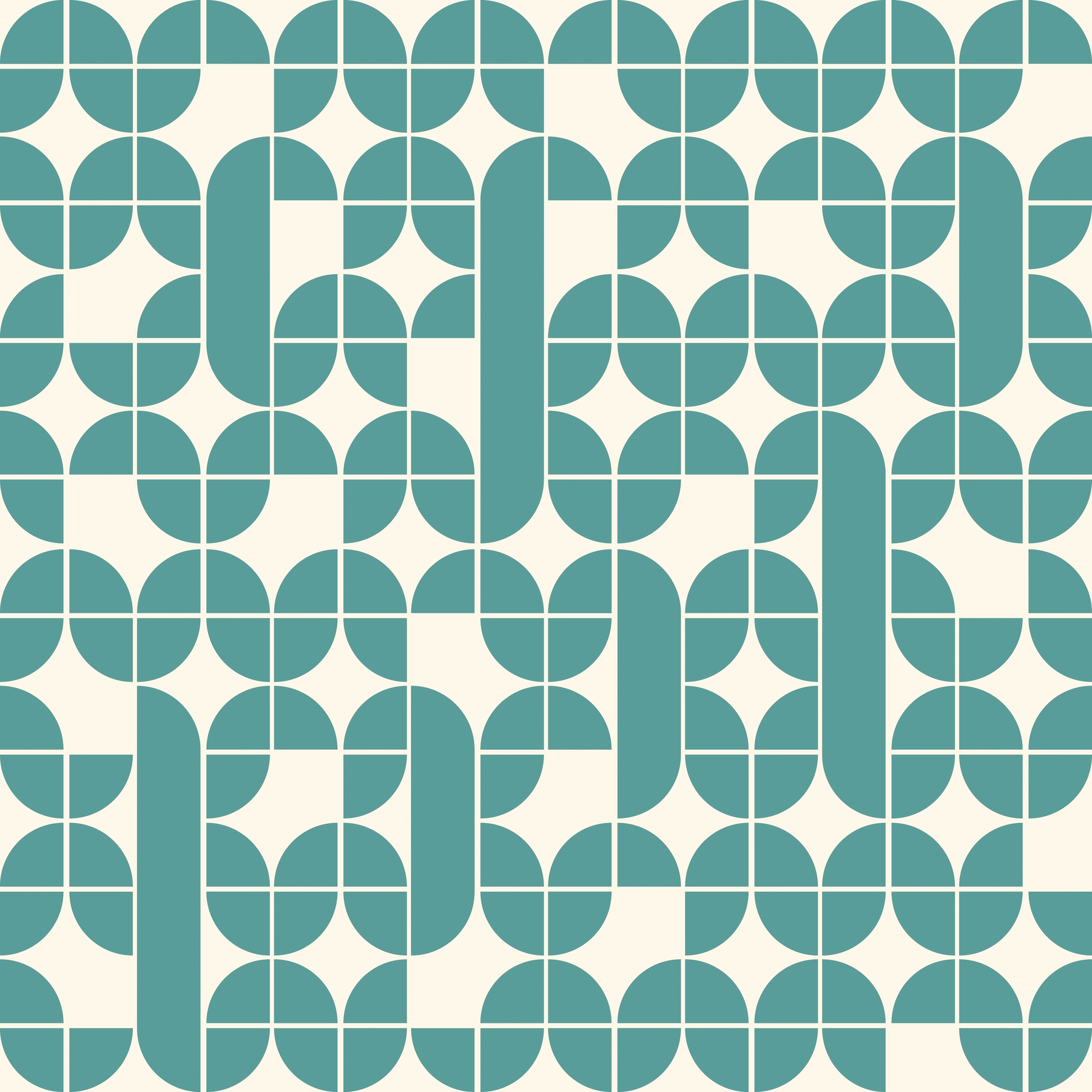 Mid-Century Pattern Cyan Wallpaper | Happywall