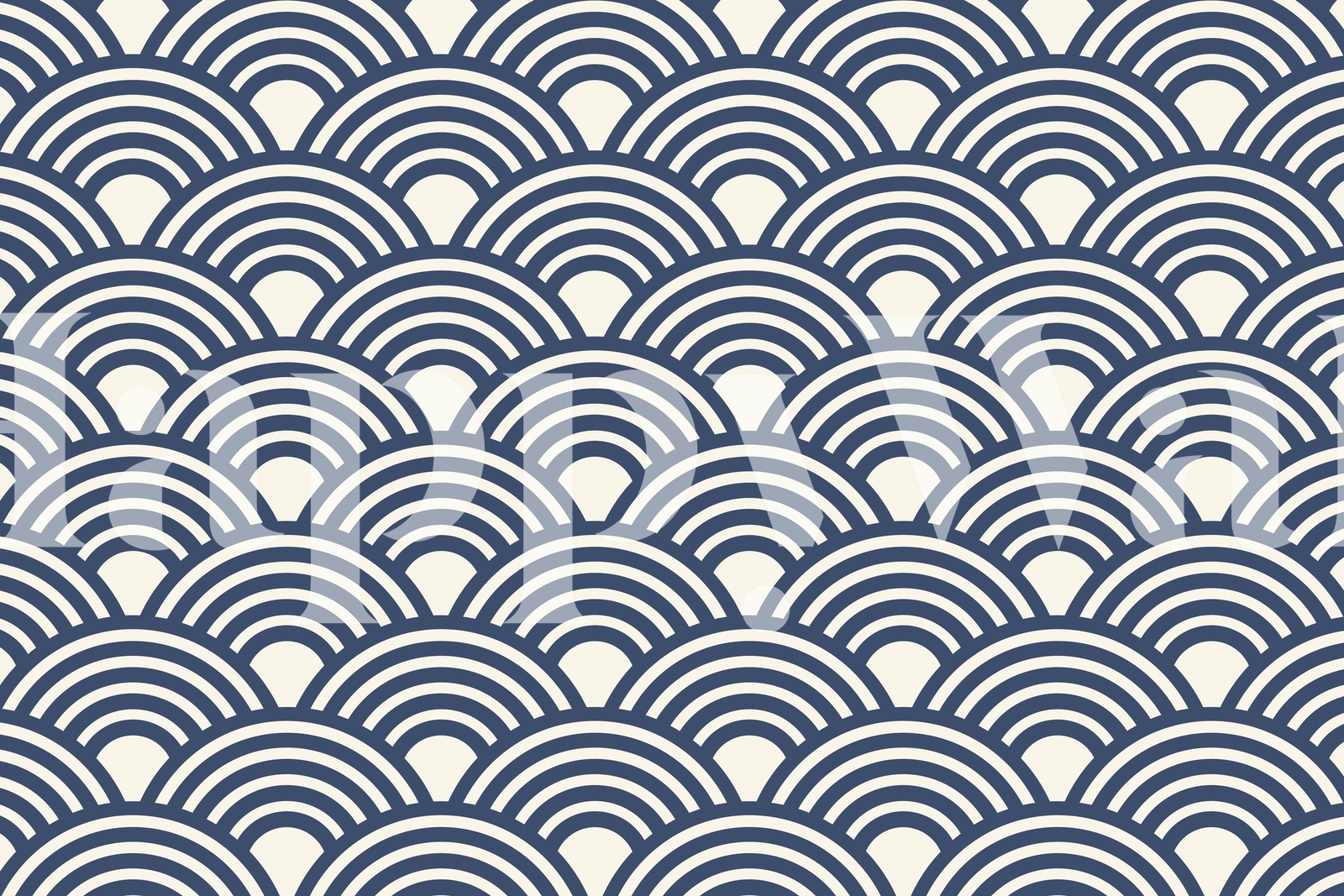 Navy Blue Wave Pattern Wallpaper