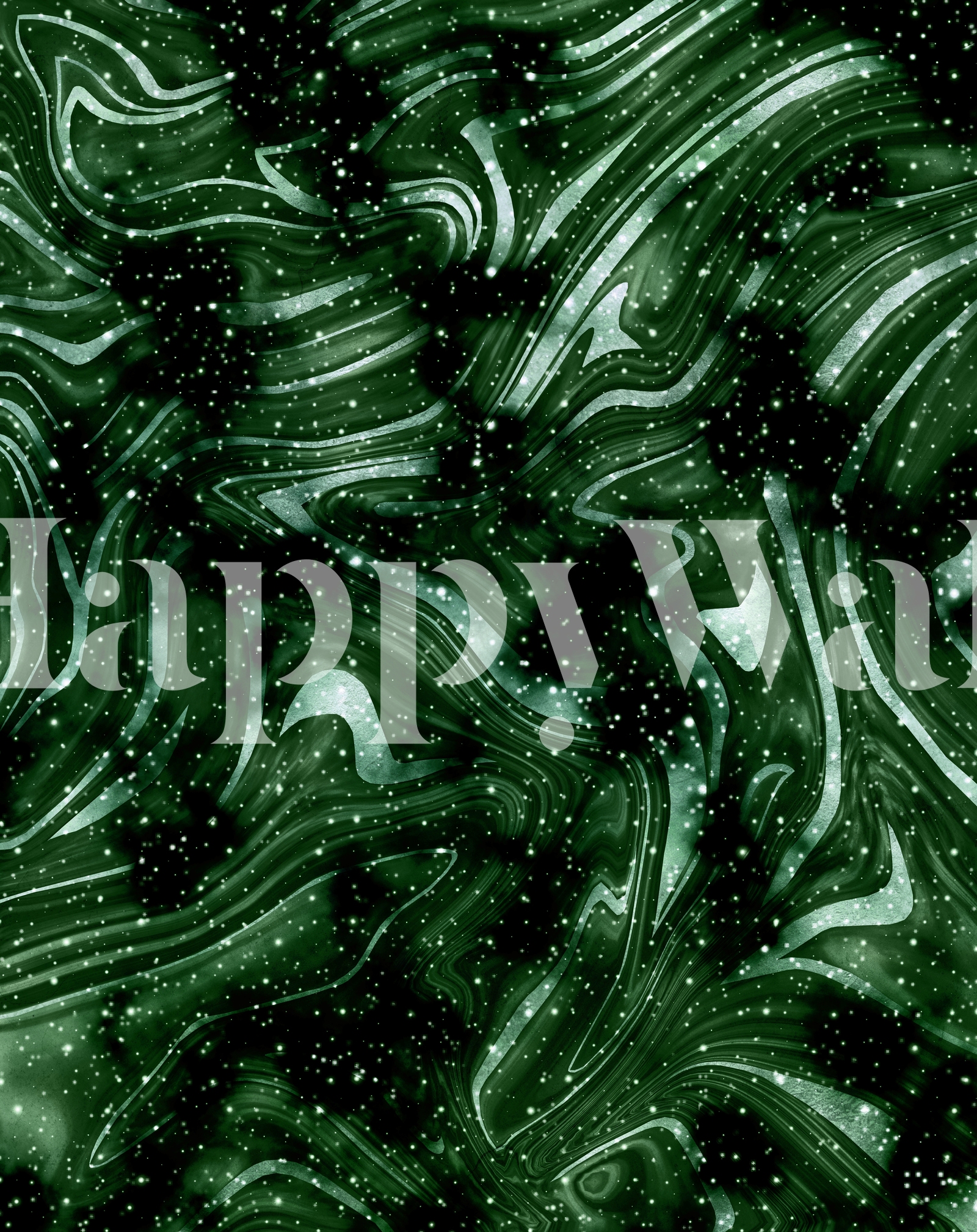 Cosmic Emerald Marble Glam 1 Wallpaper | Happywall