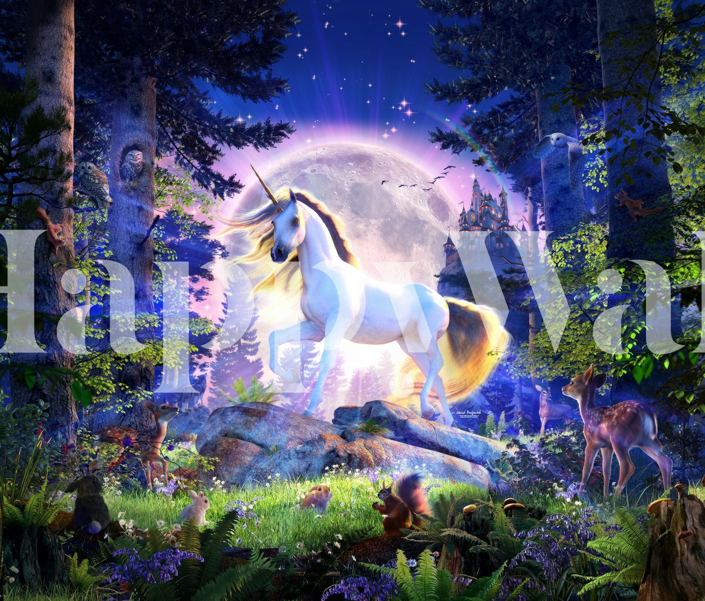 Moonlight Unicorn Wallpaper - Magical and Enchanting Designs | Happywall